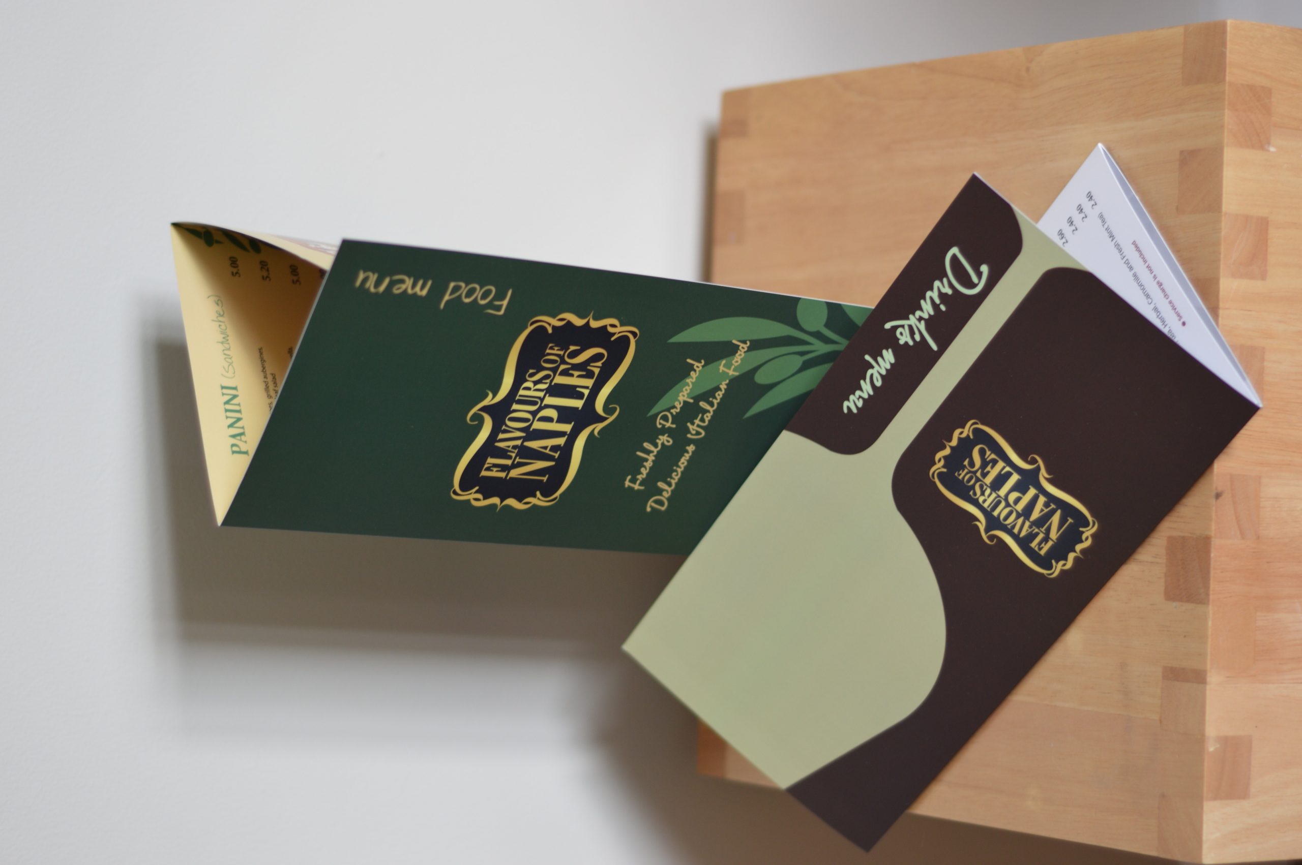 A3 Restaurant Menu Printing: Waterproof Matt or Gloss Laminated Menus